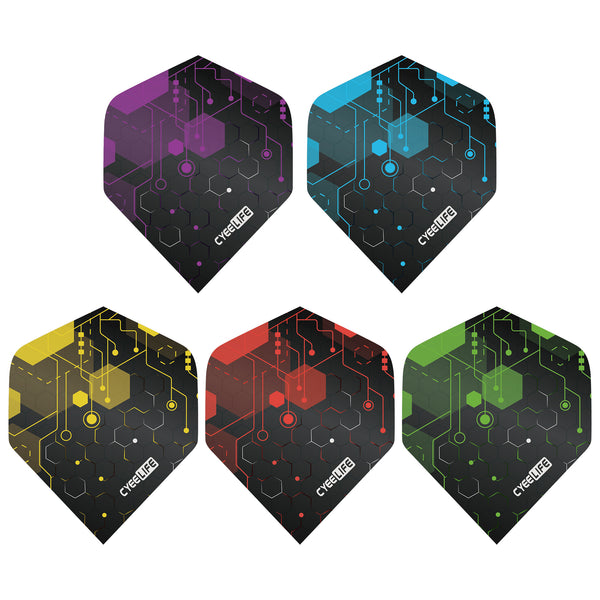 15pcs PET Dart Flights Standard,5 Colors 120 microns thickness ...